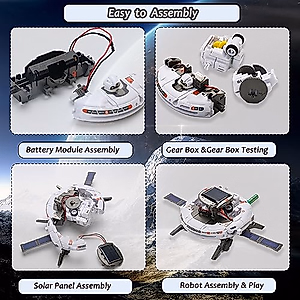 6-in-1 STEM Solar Robot Kit, Solar Robot Space Toys Building Science Kits, Educatoinal Learning Science Building Toys DIY Educational Science Kits Gift for Kids Ages 8-12(White)