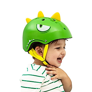 RoyalBaby Kids Bike Helmet Toddler to Youth Sizes for Boys Girls Dinosaur Helmet Green Dino Helmets for Multi-Sport