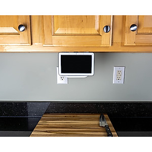 Built3D, Google Nest Hub Home Kitchen Under Cabinet Mount Bracket | All Hardware Included (White)