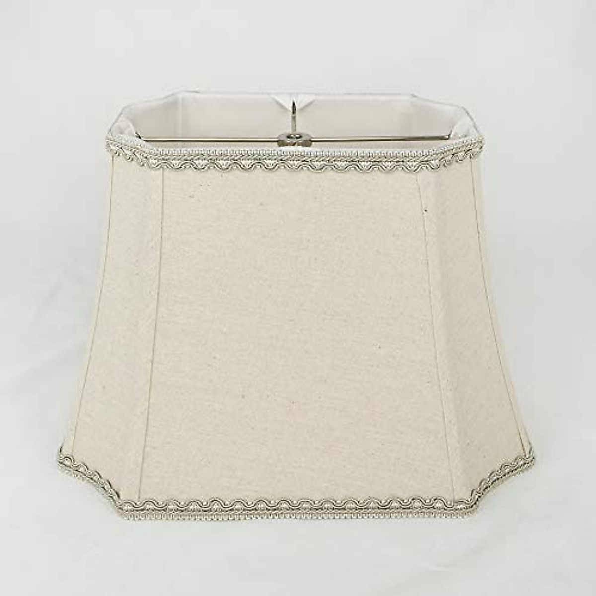 Mestar Decor Cut Corner Linen Lampshade with Lace Trim (Spider) (Rectangular)