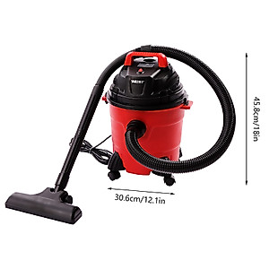 YUNLAIGOTOP Wet/Dry Vacuum, 4 Gallon Portable Heavy-Duty Shop Vacuum, 3 in 1 Function Wet/Dry Vacuum with Attachments, Shop Vacuum for House, Garage, Car & Workshop - Red