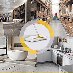 Commercial Industrial Mop for Floor Cleaning, String Wet Mop Heavy Duty Cotton Mop ,59inch Handle ,Add Extra One Mop Head