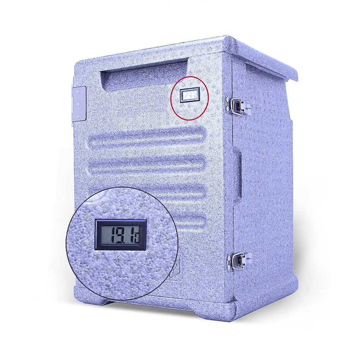 Opaeroo Insert Tray Type Styrofoam Boxes Baking Tray Special Box with Thermometer EPP Foam Insulated Box 49 Liters