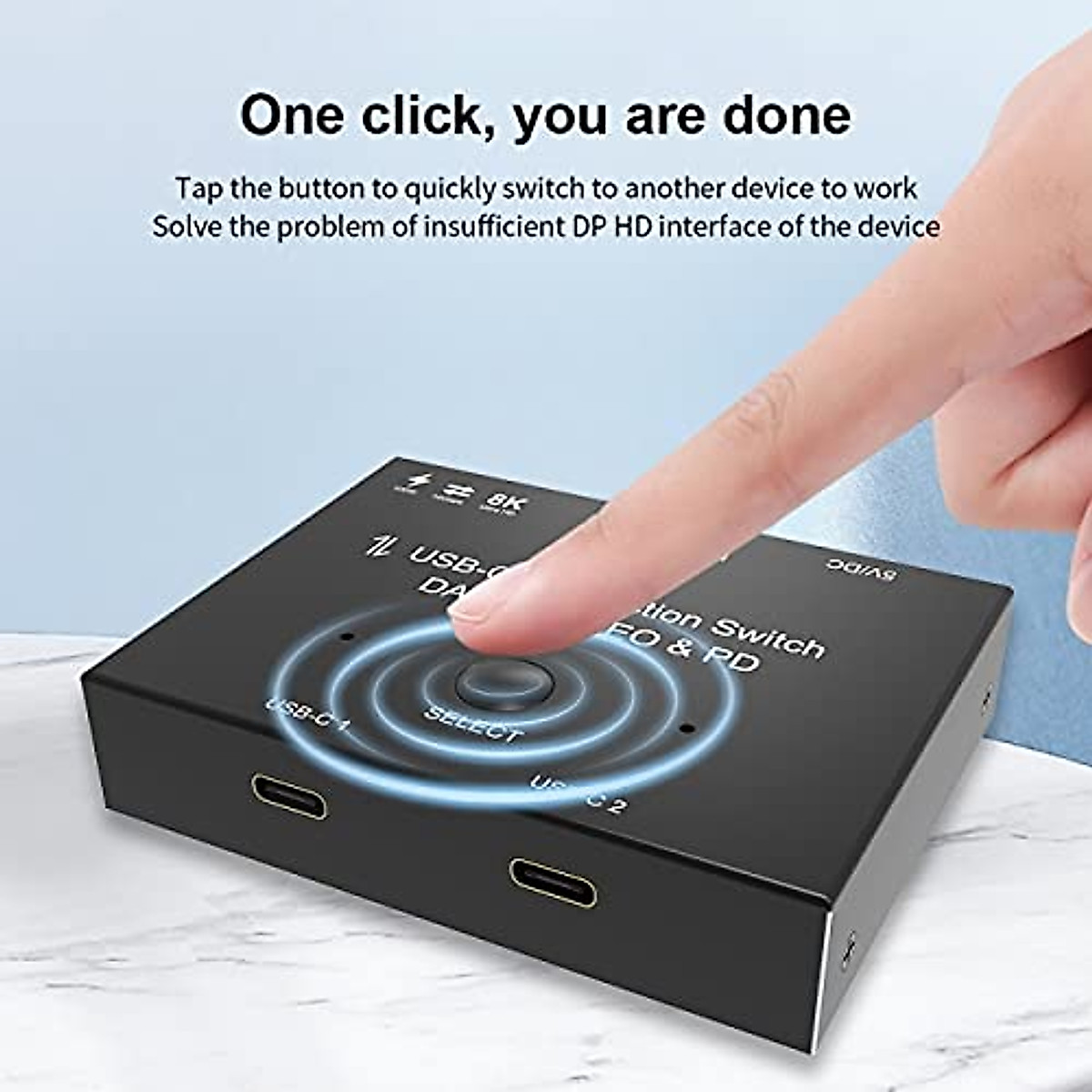 NFHK USB-C Type-C Bi-Direction Switch MST 1 to 2 Hub Support Video Data PD 8K@30hz 100W 10Gbps