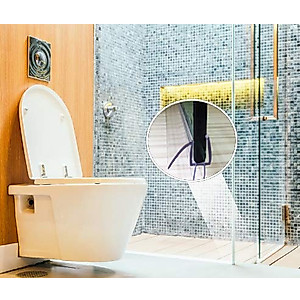 eatelle Frameless Shower Door Bottom Seal with Drip Rail for 1/4" (6mm) Thick Glass, 36" Long Sweep - Ultra Clear Polycarbonate