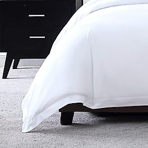 Pure Parima Hotel Collection Ultra Percale Duvet Cover Set | 100% ELS Giza Egyptian Cotton | Hidden Zipper Closure | Comforter Cover 2 Pillow Shams (White, Queen)