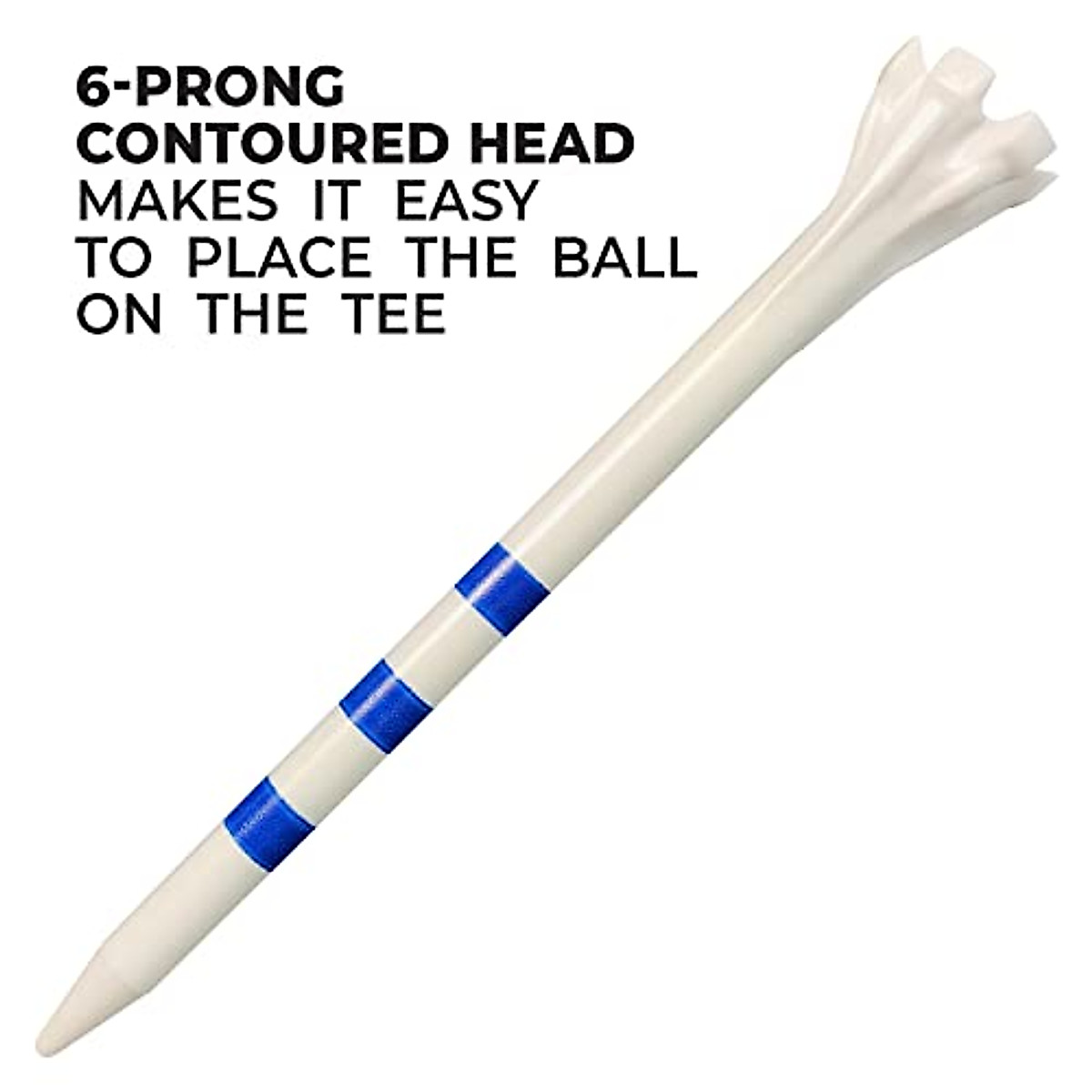 Champ 3-1/4" My Hite FLYtee White/Blue Stripe Golf Tee, 100 Count