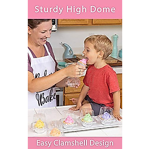 Stack'nGo Cupcake Containers - Bulk Pack | Plastic Disposable Cup Cake Boxes Carrier Holder Box (50 Carriers, 1 Single Serve)