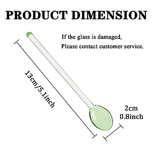 Generic 5Pcs Glass Stirring Spoons Heat Resistant Mixing Rod For Coffee Tea Yogurt Ice Cream Cocktail Cold Drink Salt Sugar Appetizers And Desserts