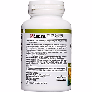HerbalFactors by Natural Factors, Ginkgo Biloba, Supports Memory, Mental Performance and Healthy Brain Function, 60 capsules (60 servings)