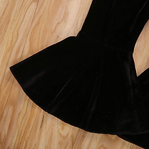 Toddler Bell Bottoms Baby Girls Ruffle Leggings Bell-Bottomed Flare Pants Trousers (E-Black, 6-12 Months)