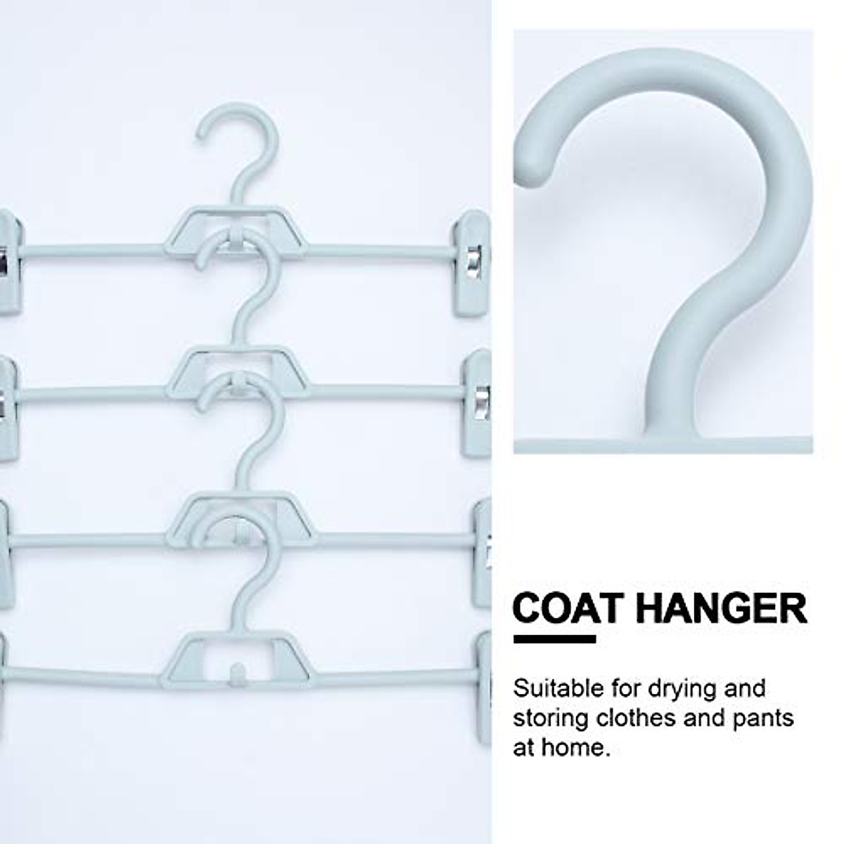 10Pcs Pants Storage Hanger Pants Hangers Plastic Skirt Hangers with Clips Space Saving Trouser Clips Hanger for Pants Skirts Clothes Slacks Clothes Drying Rack Blue Anti- Slip Hanger
