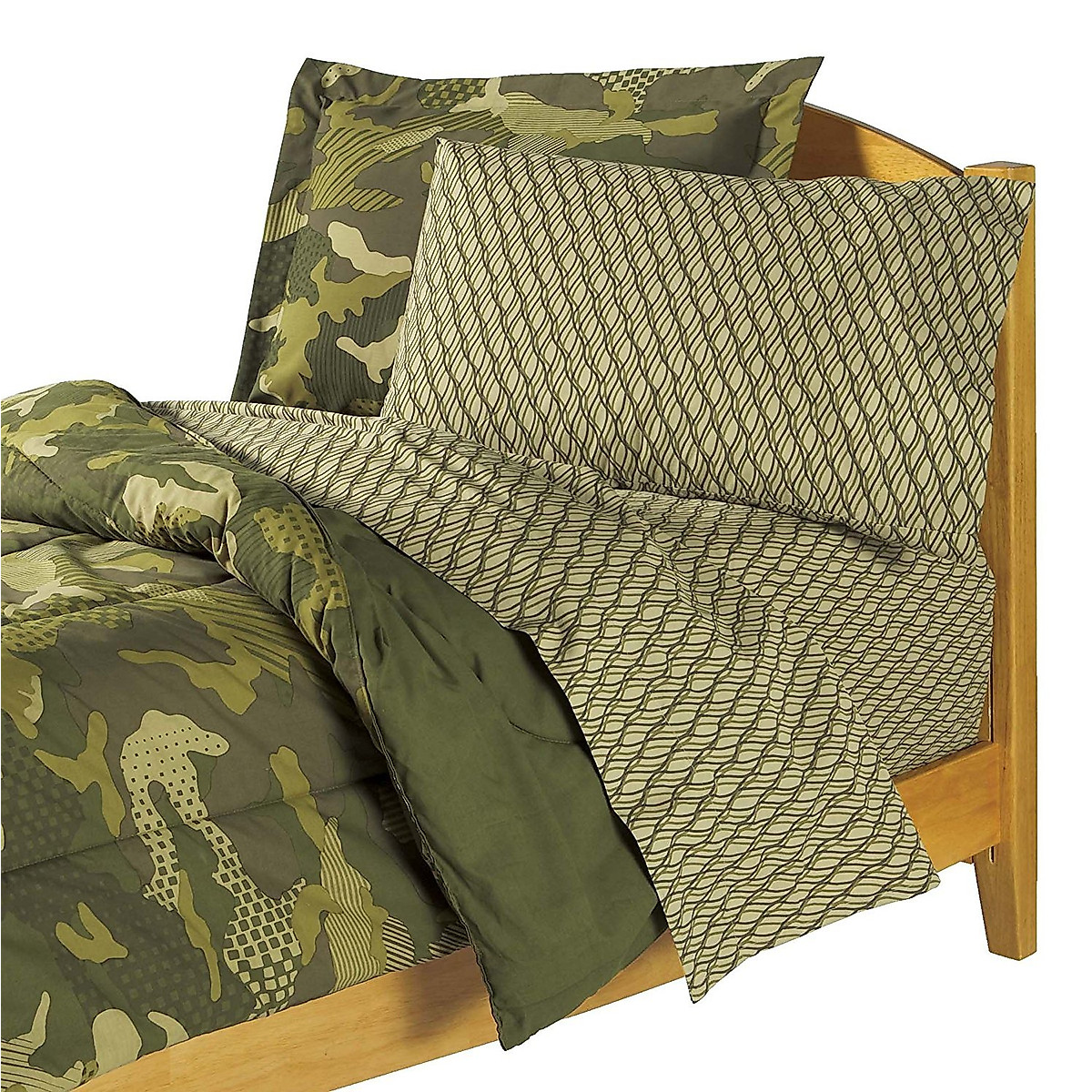 Dream Factory Boys Army Green Desert Camo Comforter Set, Multi, Full