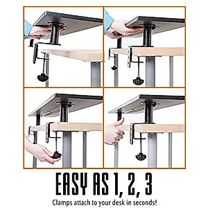 Stand Steady 48" Clamp-on Desk Shelf - Extra Large Surface Supports 3 Monitors - Sturdy 4 ft Monitor Stand Riser Easily Attaches with Clamp - No Screws Needed! (Large - 48 Inch)