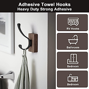 COLGEIFY 2 Packs Wood Wall Hooks Heavy Duty, Wood Coat Hooks for Wall Mounted - Heavy Duty Walnut Wood Wall Hooks.