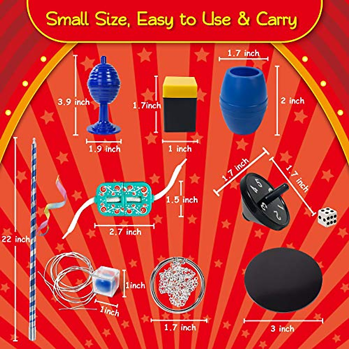 Heyzeibo Magic Kit for Kids - Magic Tricks Games Toy for Girls & Boys, Magician Pretend Play Dress Up Set with Magic Wand & More Magic Tricks, Instruction Manual, for Beginners Toddlers