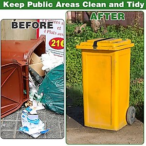 2Pcs Bear Proof Trash Can Lid Lock, Trash Can Locks for Animals, Adjustable Garbage Can Lock for Animals, Trash Can Lock Garbage Can Strap to Prevent Bear Raccoon Dog Tipping Over Trash Bin (Black)