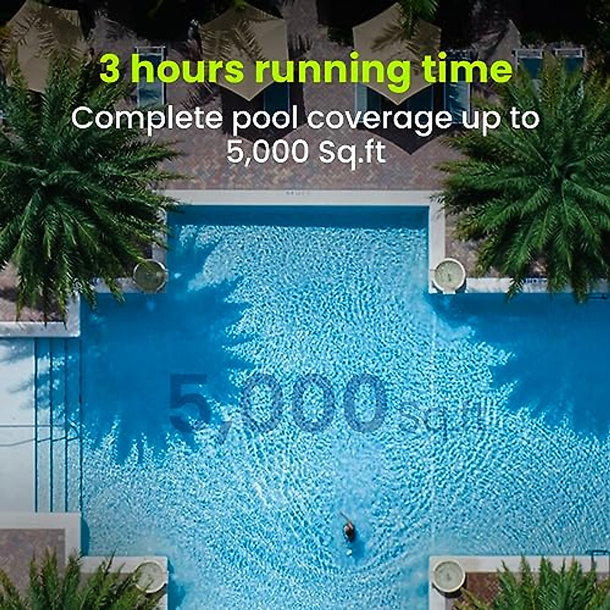 degrii Zima Pro Cordless Robotic Pool Cleaner - Wall & Waterline Cleaning, Smart Mapping Pool Cleaner with 180 µm Filter, Intelligent APP Control - All Pool Types