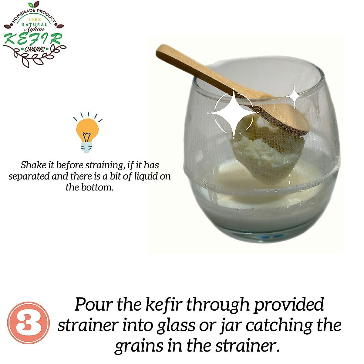 Fresh Milk Kefir Grains - 1 TBSP