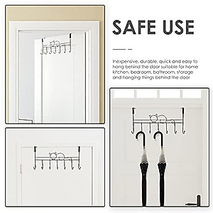 Cabilock Organizer Scarf for Glass Free Rack Back with Coat Hook Coats Duty Hanger Decorative Cat Clothing Metal Hooks Black Bathroom Bath Hats Office Key Iron Kitchen Bag Towel Holders