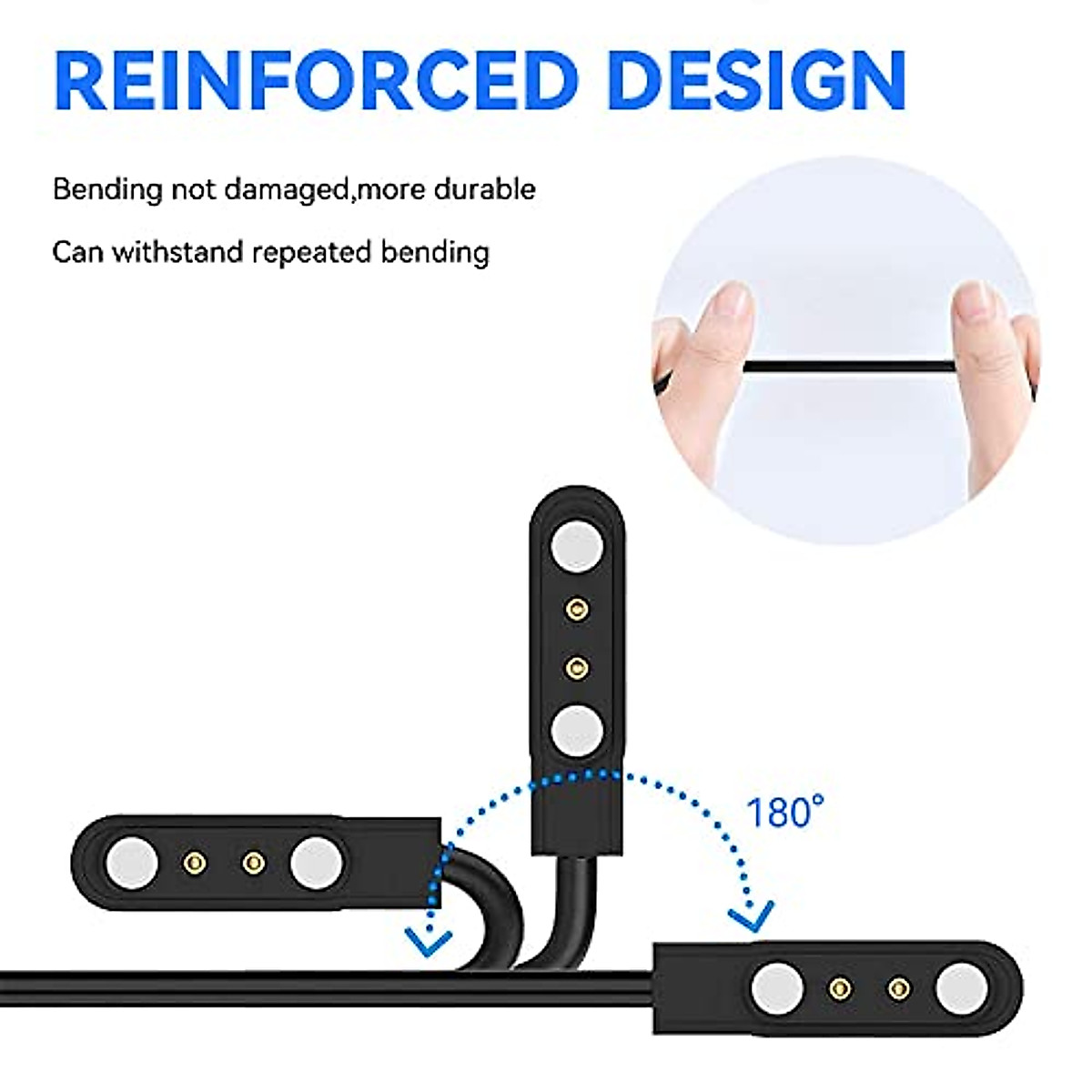 warmartter 3.3FT Smart Watch Charger Magnetic, USB Charging Cable for YAMAY VeryFitPro SW023 ID205L SW021 ID205U ID205S SW025 Uwatch 3 3S 2 2S