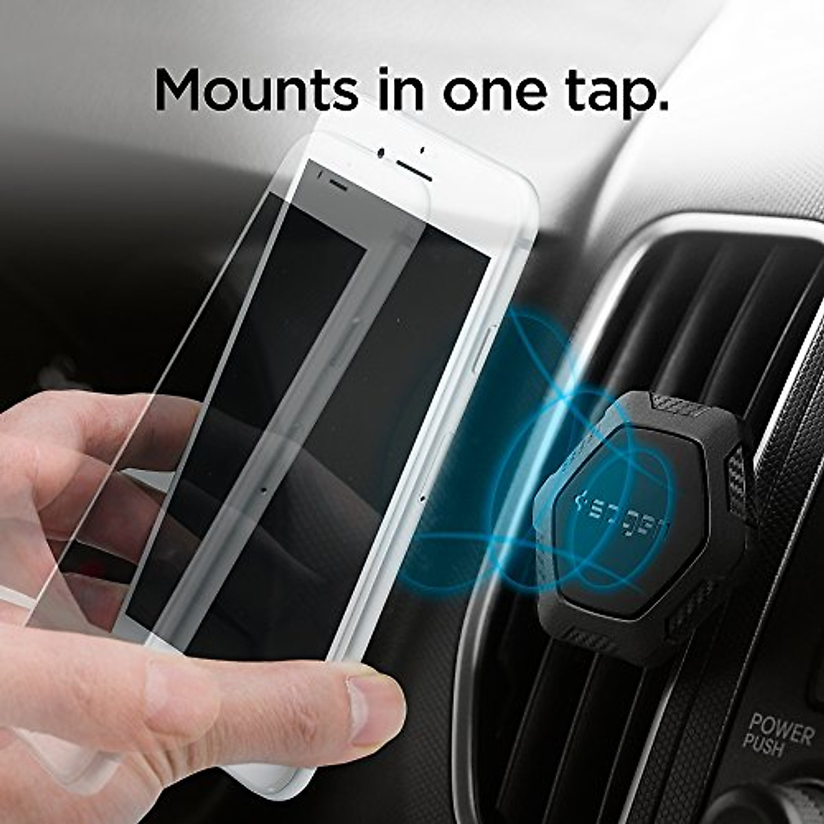 Spigen Kuel QS11 Quad Car Phone Mount Magnetic Air Vent Phone Holder QNMP Compatible with Most Smartphones - Black