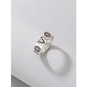 rings for women Cattle & Flower Detail Ring