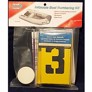 Inland Marine USA Numbering Registration Stencil Kit for Inflatable Boats, Dinghies and Rafts (Black)