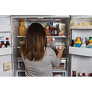 Kitchen Spaces KSEG12-AMZ Egg Tray 14pc Stackable Food Storage Organizer for Refrigerator, 14.5" x 3" x 4.5", Clear