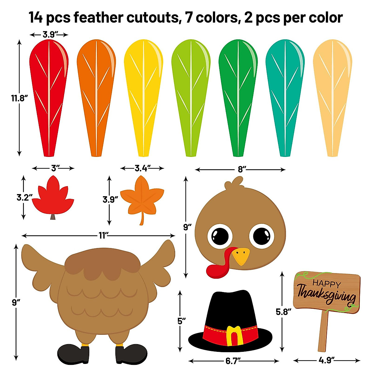 Turkey Bulletin Board Decoration Set Thanksgiving Turkey Cutouts Fall Classroom Decor School Supplies