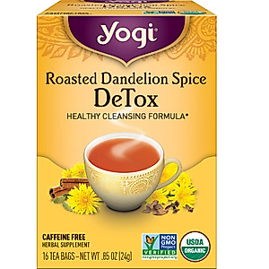 Yogi Tea Roasted Dandelion Spice DeTox Tea - 16 Tea Bags per Pack (4 Packs) - Organic DeTox Tea - Includes Roasted Dandelion Root, Dandelion Root, Cinnamon Bark, Cocoa Shell & More