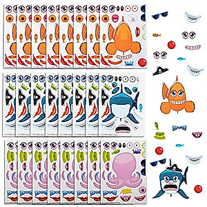 ArtCreativity Make Your Own Sea Life Sticker Assortment, Set of 24 Sheets, Unique Arts ‘n Crafts Activity Supplies Kit for Kids, Sticker Prize, Fun Birthday Party Favor, Goodie Bag Filler