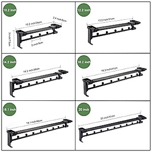Heavy Duty Extendable Pull Out Closet Rod - Sliding Wardrobe Closet Rod for Increased Storage Space - Hanging Rod Ideal for Clothes, Towels and More - Neat Closet Storage (10.2 inch)