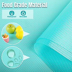8 Pack Refrigerator Liners Fridge Liner Mats Washable, DUDUCOFU Refrigerator Mats for Glass Shelves Non Slip Refrigerator Shelf Liners, Size Adjustable Fridge Mats for Freezer Cupboard Drawers