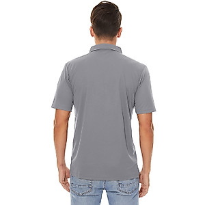 MAGCOMSEN Short Sleeve Golf Polo Shirts for Men Golf T Shirts Work Shirts Casual Fishing Shirts Quick Dry Outdoor Shirts Light Grey