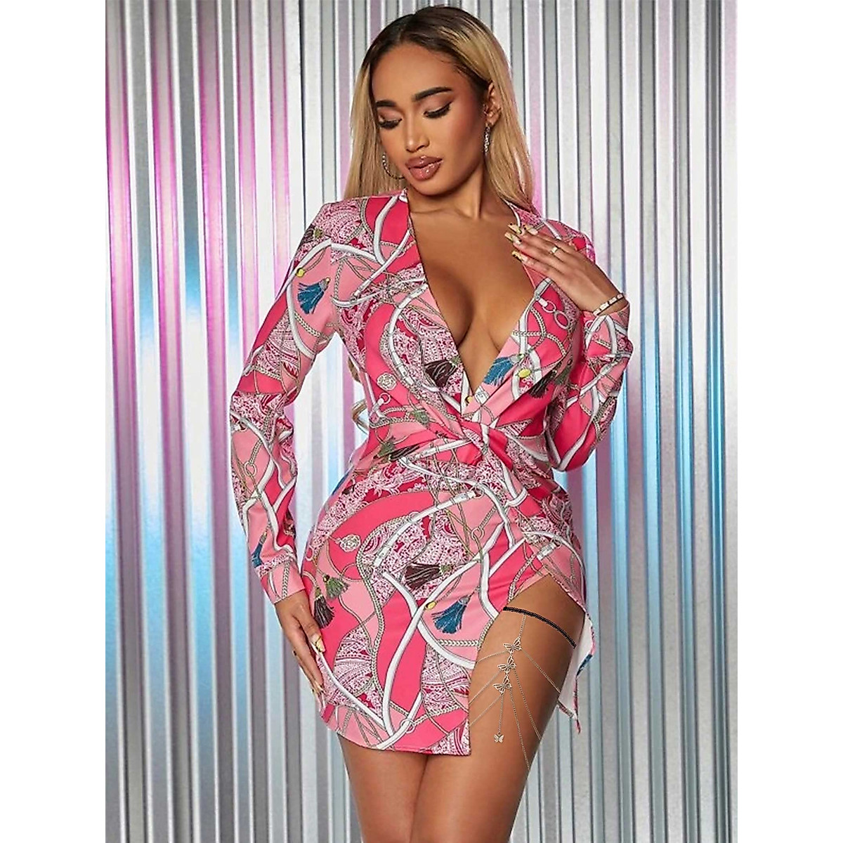 Your Always Charm Body Chain Jewelry for Women Leg Chain Thigh Chain Belly Waist Chain Leg Harness Body Gift for Rave 0utfits for Women