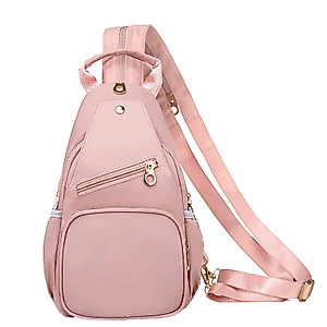 EVANCARY Small Sling Backpack for Women, Multi-Functional Crossbody Sling Bags for Travel Sports Running Pink