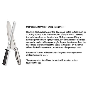 Farberware 15-Piece Stamped Stainless Steel Knife Block Set, High-Carbon Stainless Steel Kitchen Knife Set with Ergonomic Handles, Razor-Sharp Knives with Wood Block, 15-Piece Set, Acacia
