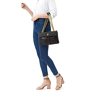 Kurt Geiger Crossbody Women’s Kensington Black Leather Union Jack Quilted Bag