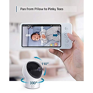 Video Baby Monitor, eufy Security Video Baby Monitor with Camera and Audio, 720p HD Resolution, Ideal for New Moms, 5 inch Display, 110° Wide-Angle Lens Included, Night Vision(Renewed)