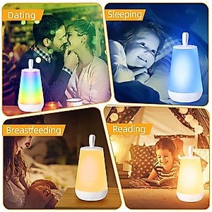 WIND STAR Baby Night Light for Kids, Nursery Night Lamp for Breastfeeding Rechargeable Bedside Touch Lamp/Warm White Mode&13 Color Changing Multicolor Lights for Bedroom Bedside,Living Room,Party