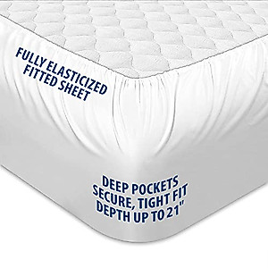 TEXARTIST Queen Mattress Topper for Back Pain, Extra Thick Mattress Pad Cover, Plush Soft Pillowtop Bed Topper with Elastic Deep Pocket, Overfilled Down Alternative Filling