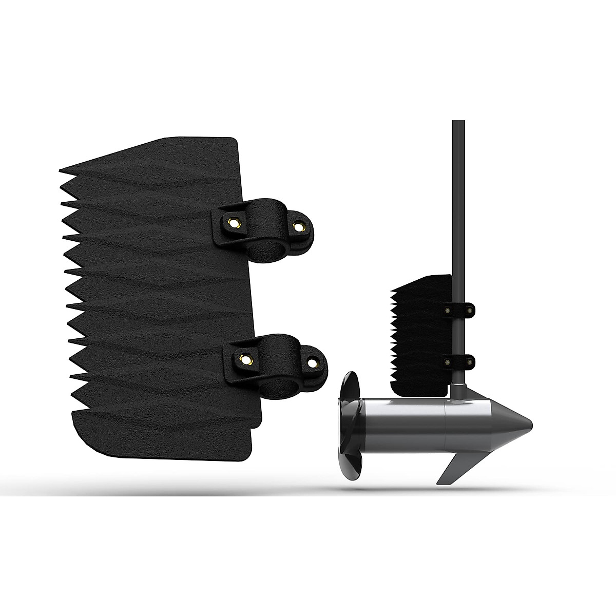 NyVoozy Rudder Clamp on Boat Rudder Fits Most 24 to 55" Trolling Motors, Kayak Rudder Kit Designed for Kayak, Canoe, Angling Boat, etc, Electric Motors Rudder Clamp Widely Use for Canoe, Jon boat, etc