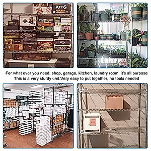 Wire Shelving Unit with Wheels, 6 Tier Adjustable Metal Shelving Heavy Duty Storage Shelves 2100 Lbs Capacity 48" L X 18" W X 82" H Metal Shelf for Pantry Kitchen Basement, Chrome