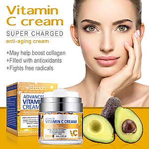 ELBBUB Vitamin C Moisturiser Cream for All Skin Types - for Age Spots and Uneven Skin Tone with 20% Vitamin C - Boost Skin Collagen,Hydrate & Plump Skin, Anti Aging & Wrinkle Facial Cream