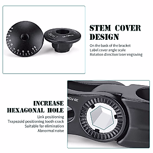 KOOTU Adjustable Bike Stem, 28.6mm / 31.8mm Bike Handlebar Extender ±85 Degree Aluminum Alloy Bicycle Stem Riser for Mountain Bike Road Bike BMX MTB(90mm)