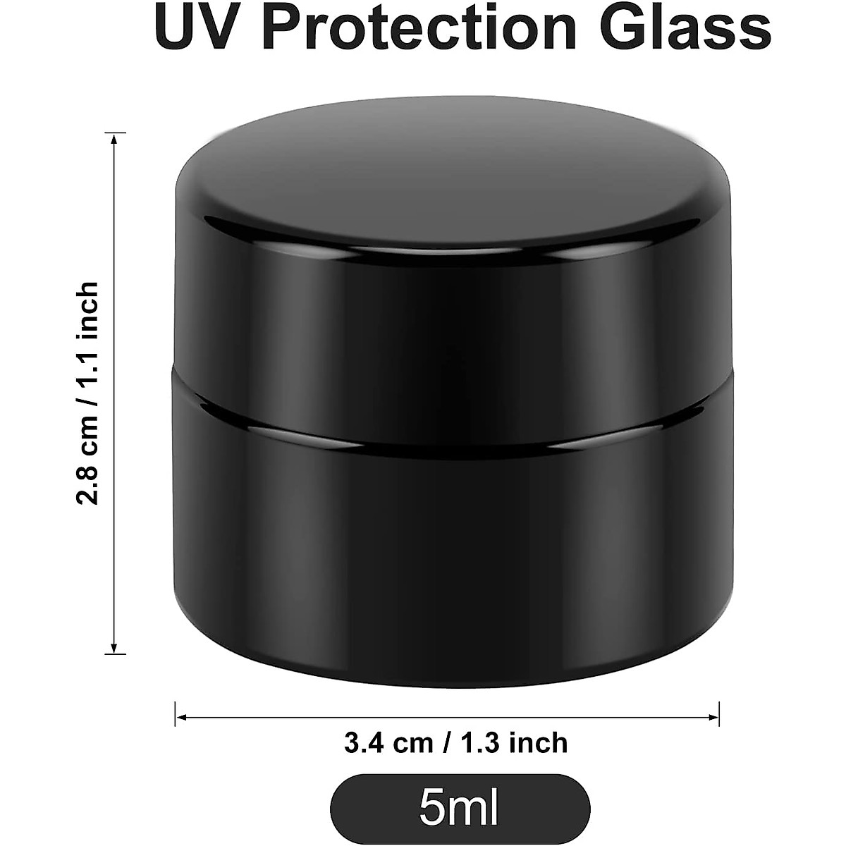 (24 Packs) Green Nexus 5g/5ml UV Protection Glass Jars for Lip Balm, Lotion, Oil, Cream & Cosmetics Enhanced Cap (2024)