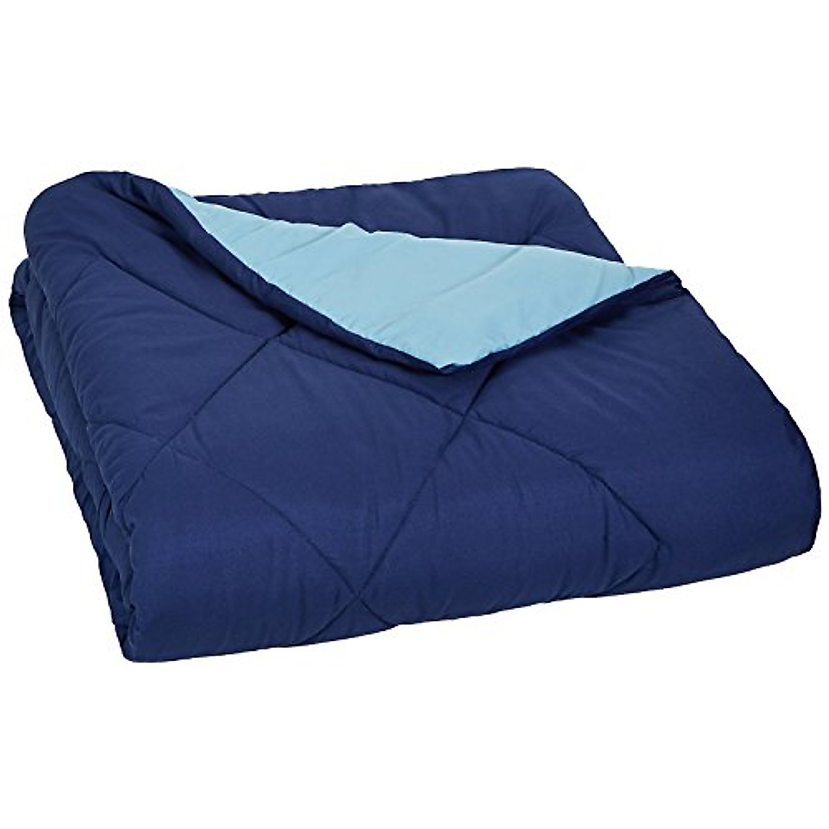 Amazon Basics Navy Blue Comforter (Full/Queen) and Navy Blue Sheet Set (Queen)