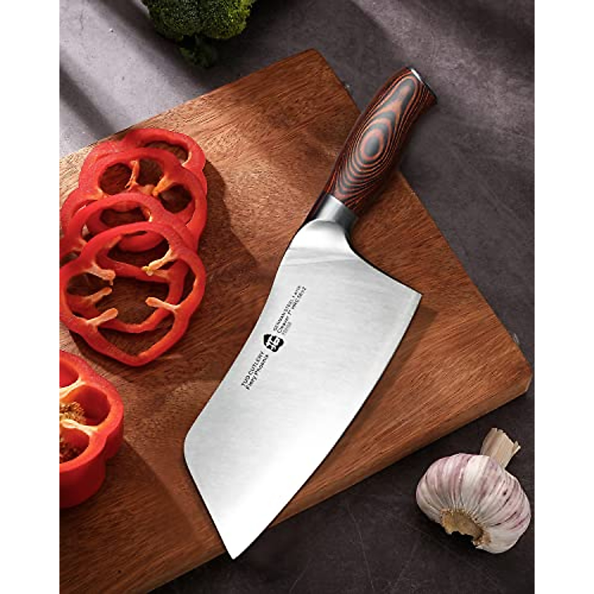 TUO Cleaver Knife, Chinese Chef Knife Stainless Steel 7 inch Vegetable Meat Cleaver with Pakkawood Handle, Heavy Duty Blade for Home Kitchen