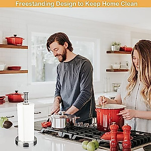 Aeibun Standing Napkin Holder Countertop - Napkin Roll Rack for Bathroom, Kitchen Counter,Apartment,Farmhouse(Silver)